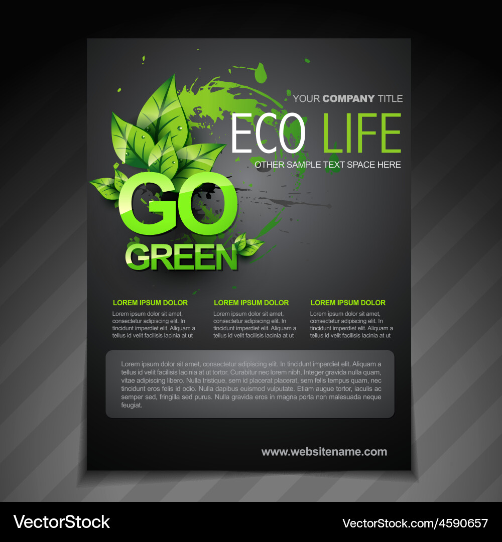 Eco flyer brochure poster template and magazine Vector Image
