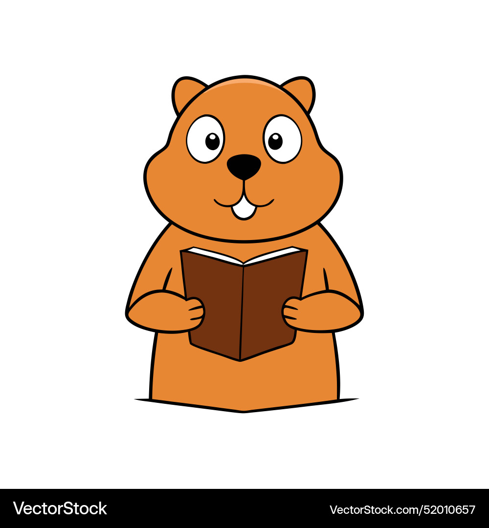 Eurasian beaver learns icon Royalty Free Vector Image