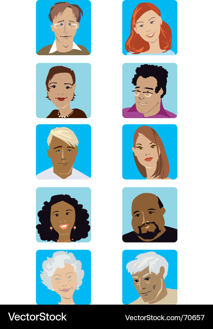 Face set Royalty Free Vector Image - VectorStock