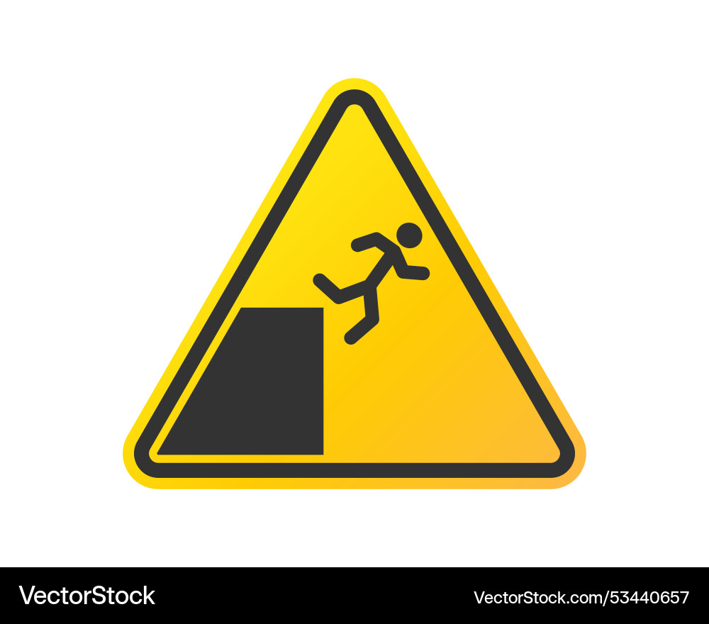 Falling danger sign on white background fall down Vector Image