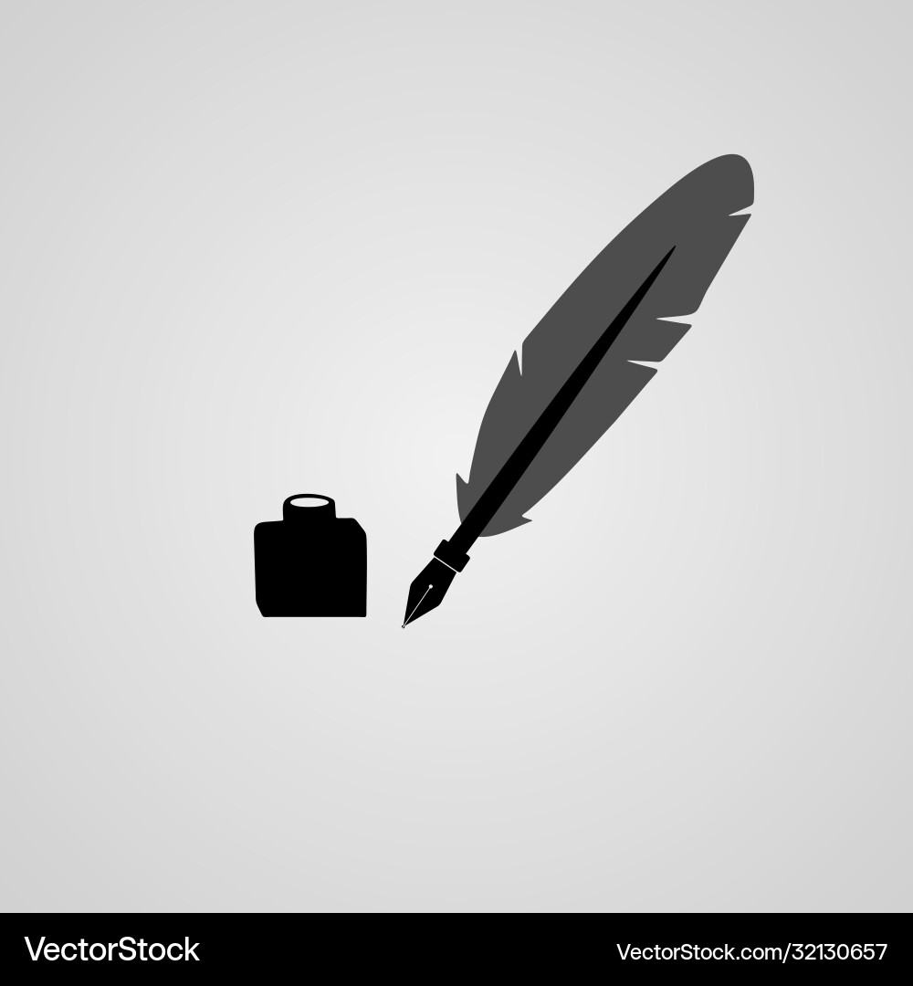 Feather pen ink Royalty Free Vector Image - VectorStock