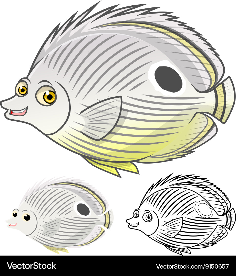 Four eye butterfly fish Royalty Free Vector Image