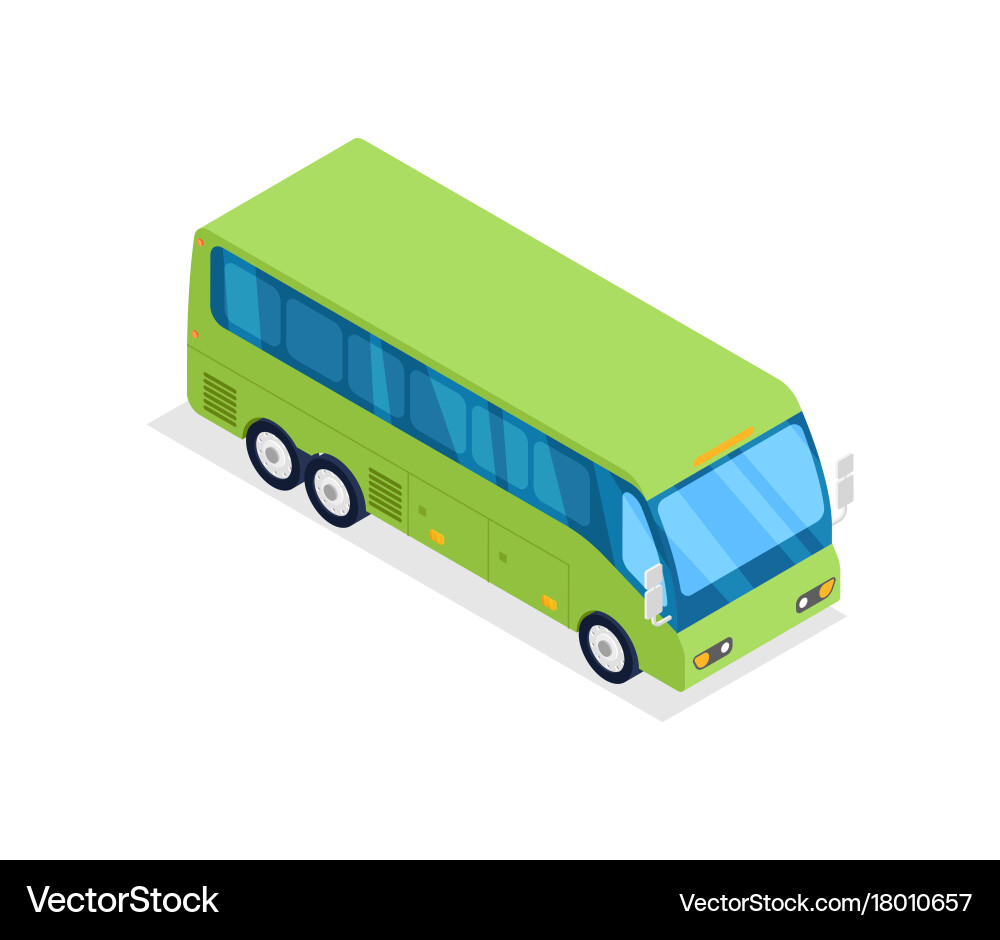 Green bus isolated isometric 3d icon Royalty Free Vector