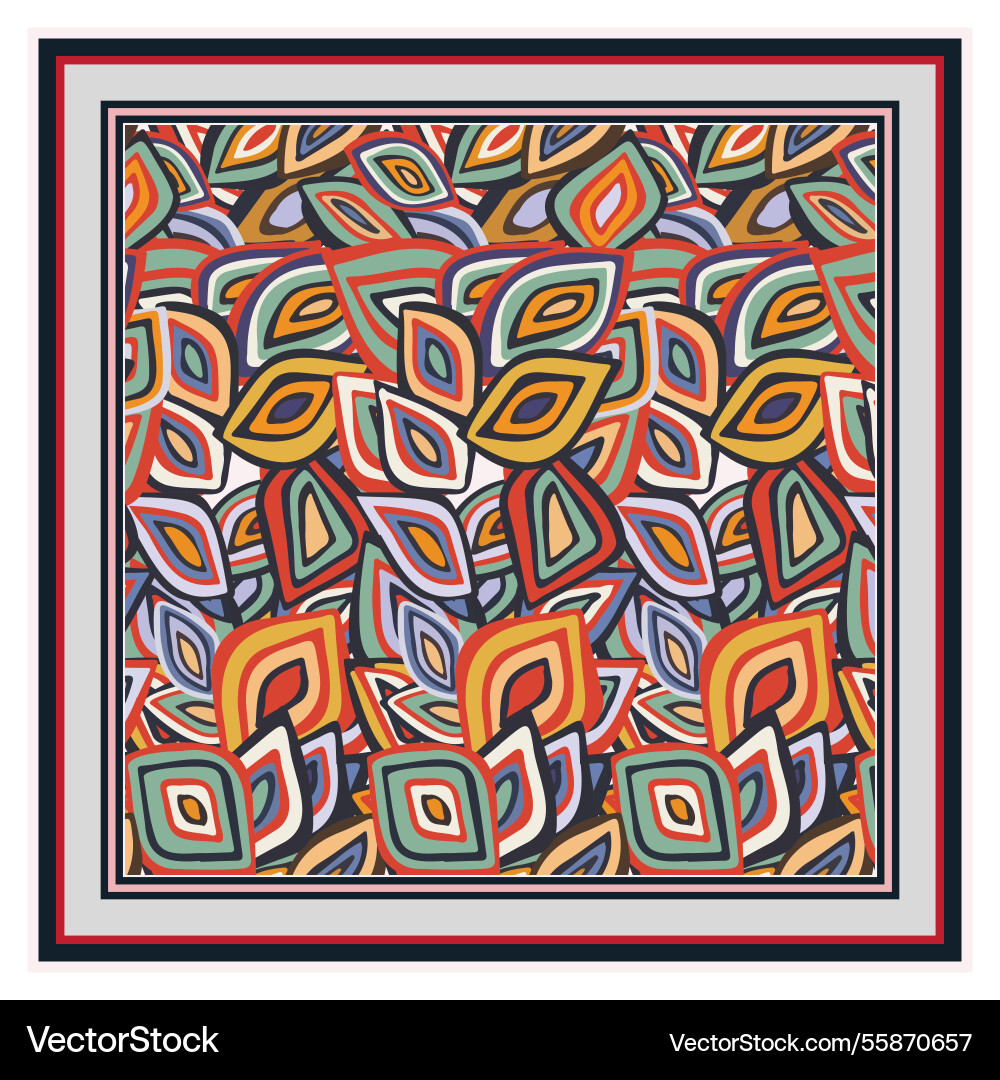 Hand drawn flower and leaf print placement design Vector Image