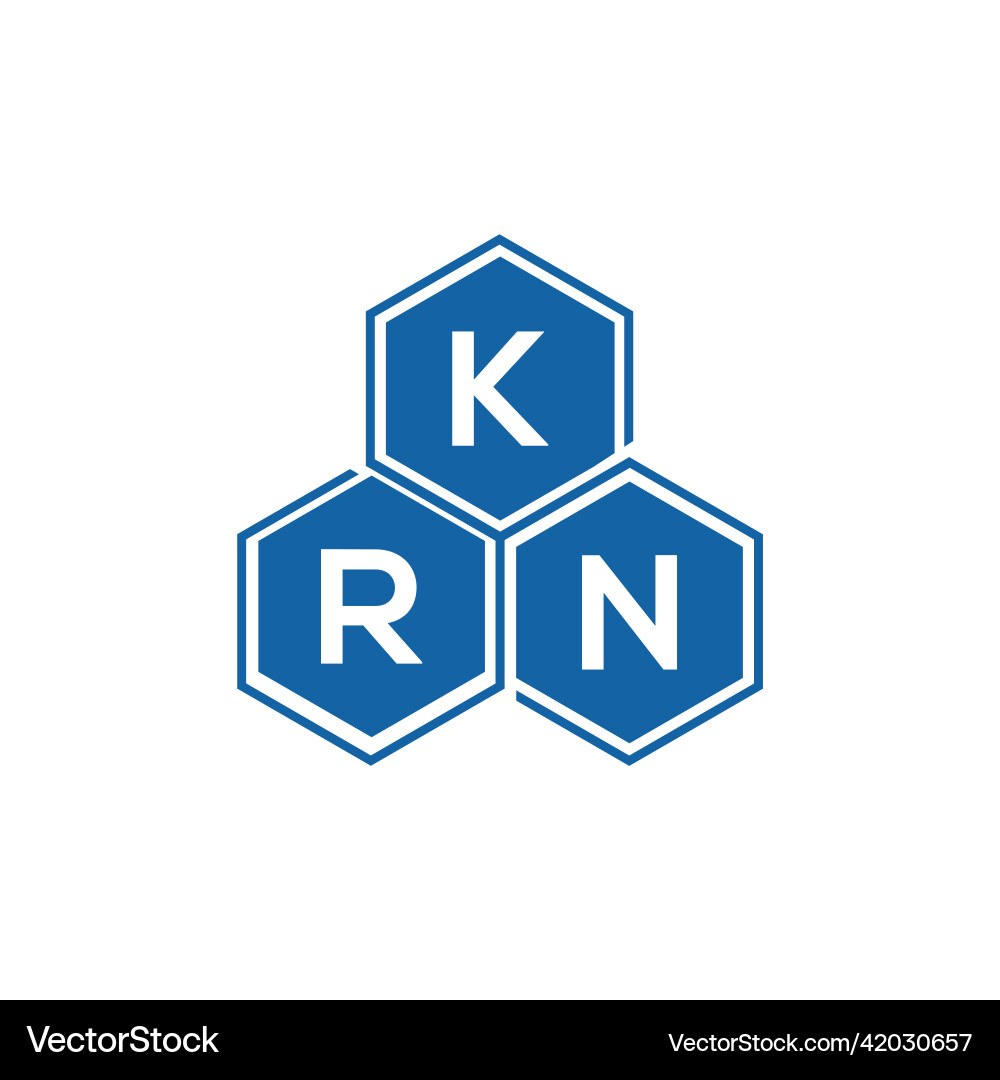Krn letter logo design on white background Vector Image