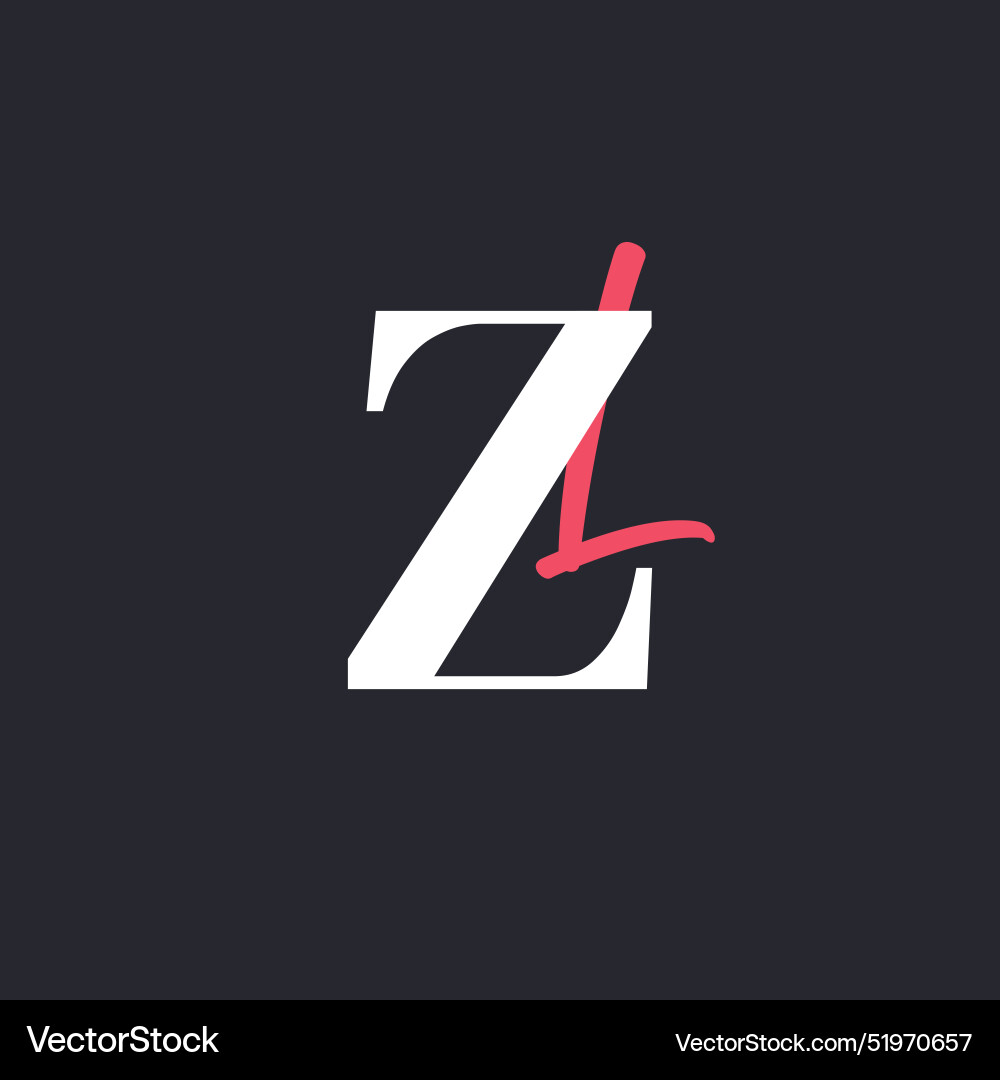 Letter zl logo perfectly blended initials Vector Image