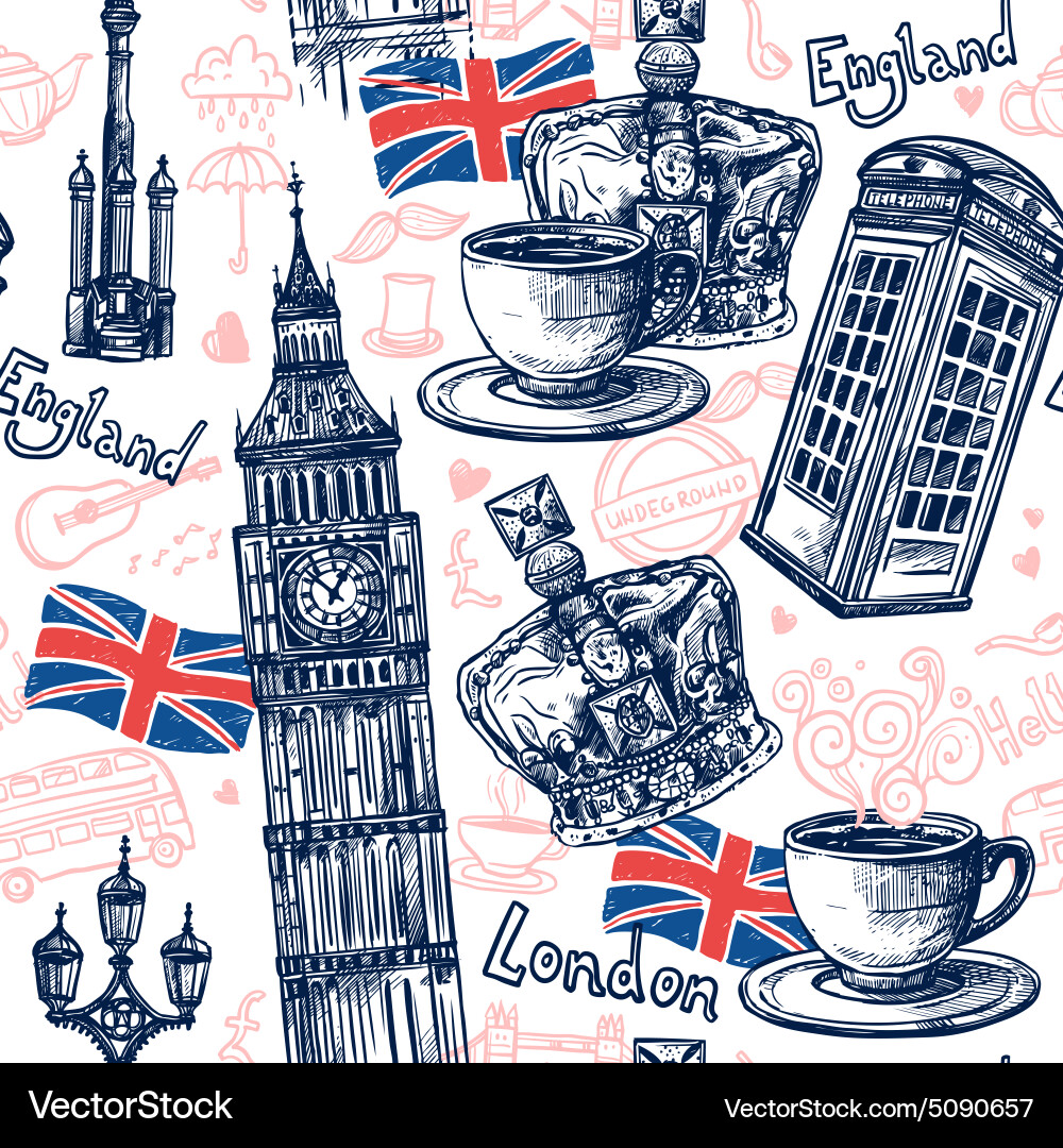 London seamless pattern Royalty Free Vector Image
