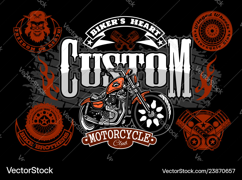 Motorcycle chopper logo vintage garage Royalty Free Vector
