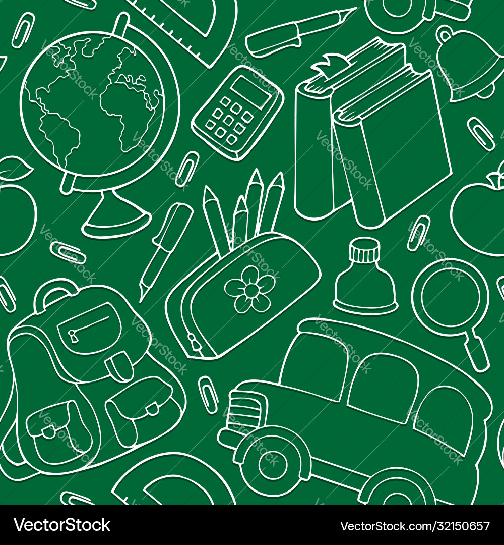 School theme seamless background 3 Royalty Free Vector Image