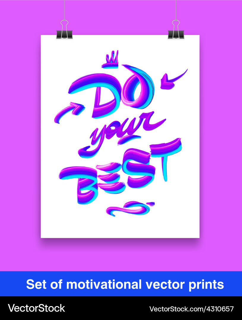 Set of motivation quote mock up Royalty Free Vector Image