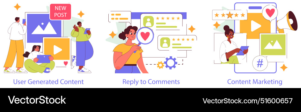 Social media marketing flat Royalty Free Vector Image