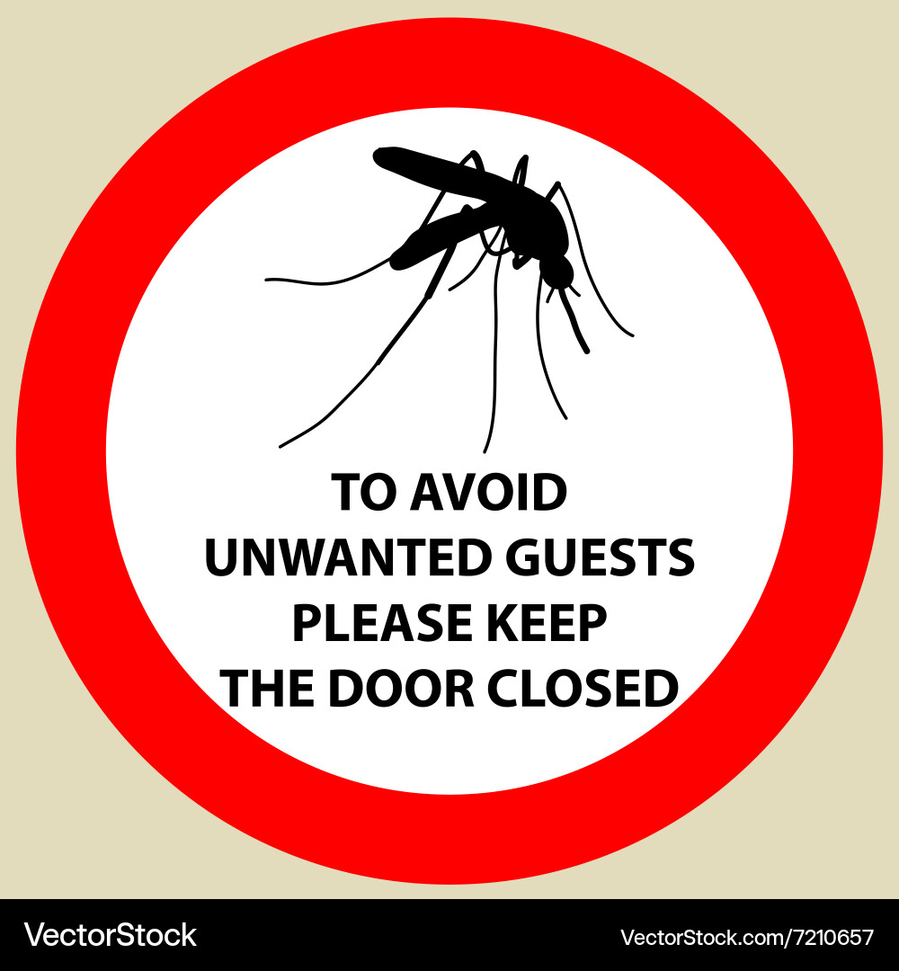 Sticker with warning sign insect icon mosquito Vector Image