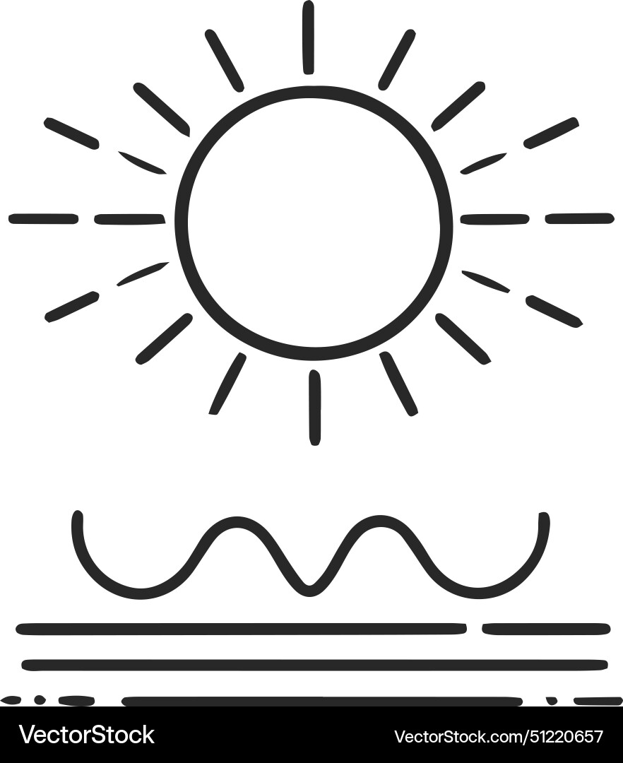 Sun over sea waves Royalty Free Vector Image - VectorStock