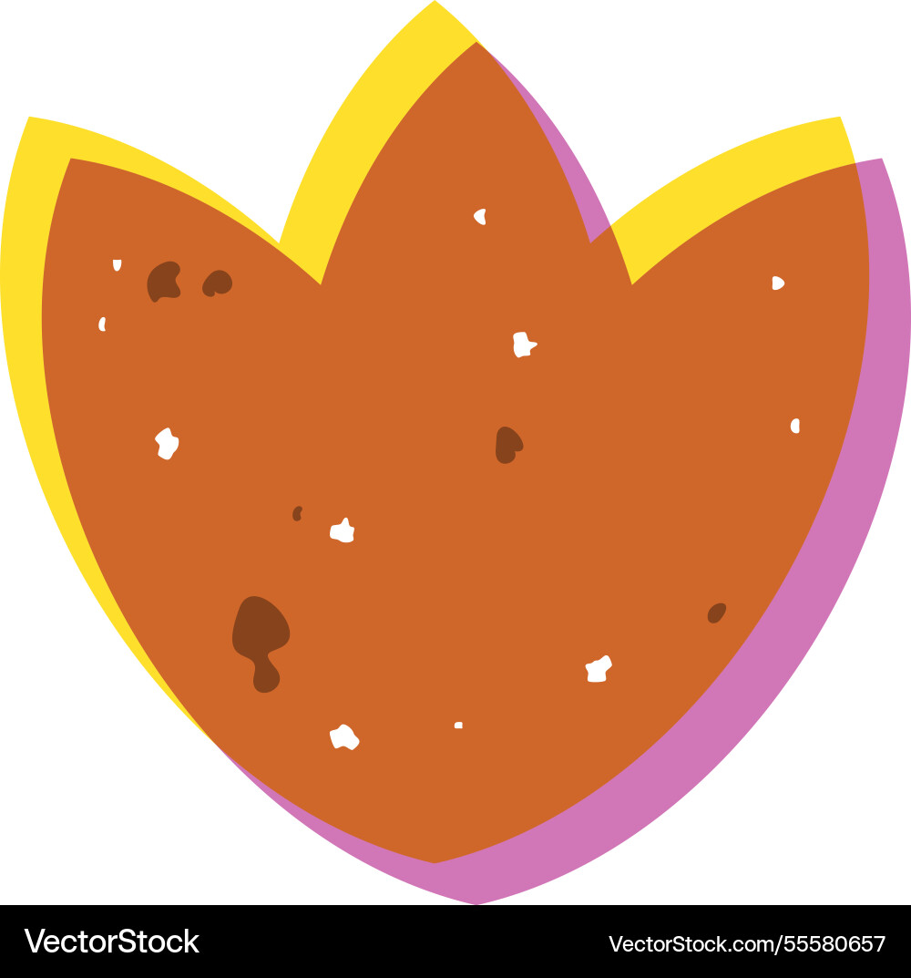 Tulip flower shape risograph element Royalty Free Vector