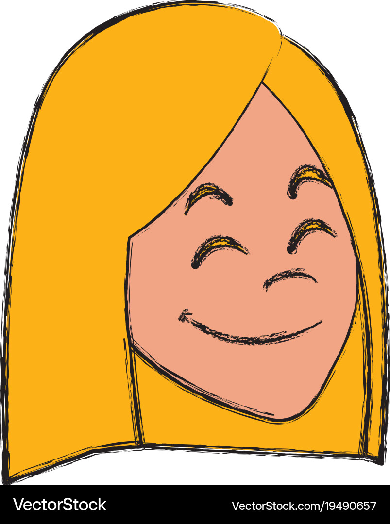 Woman face smiling cartoon Royalty Free Vector Image