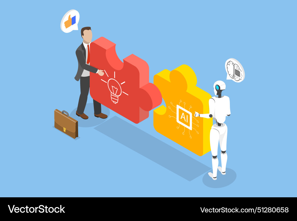 3d isometric flat of human Royalty Free Vector Image