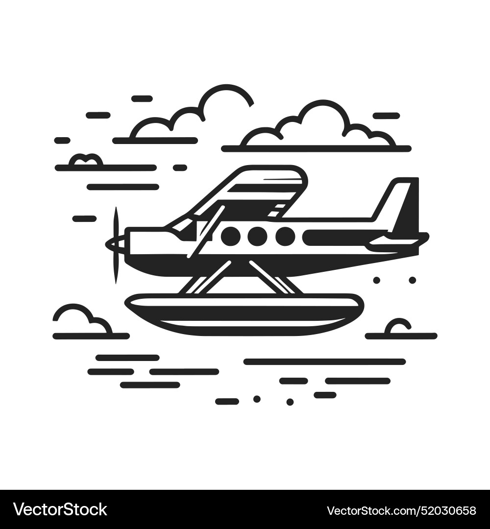 Black and white aviation icon Royalty Free Vector Image