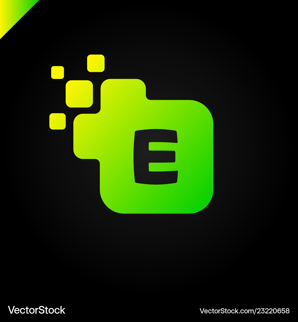Business corporate square letter e font logo Vector Image