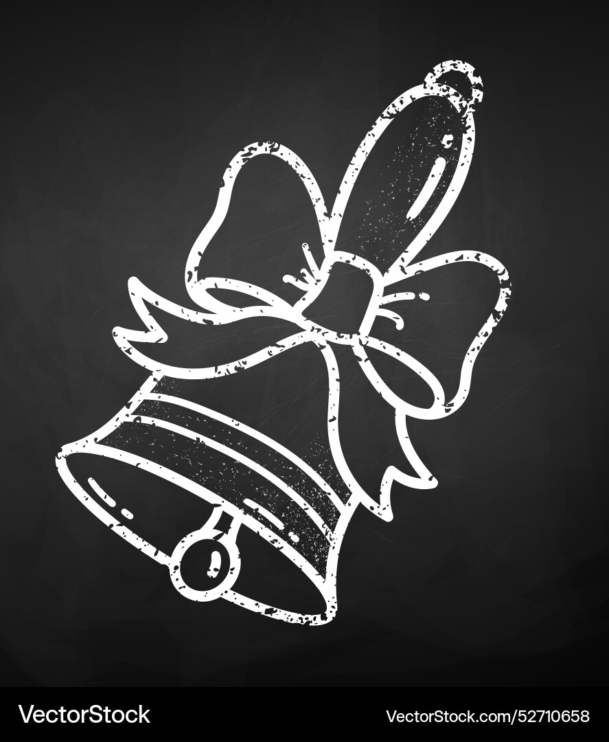 Chalk of school bell Royalty Free Vector Image
