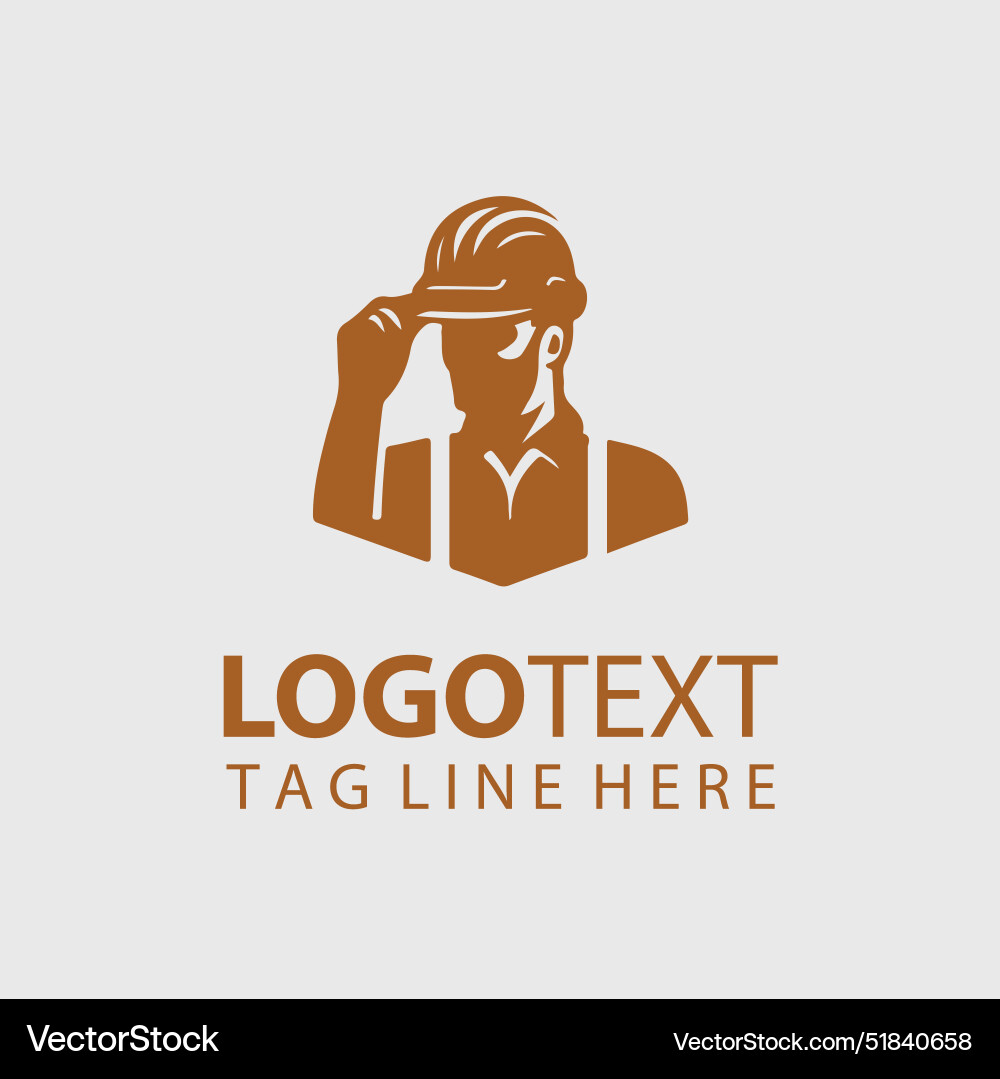 Construction worker logo Royalty Free Vector Image