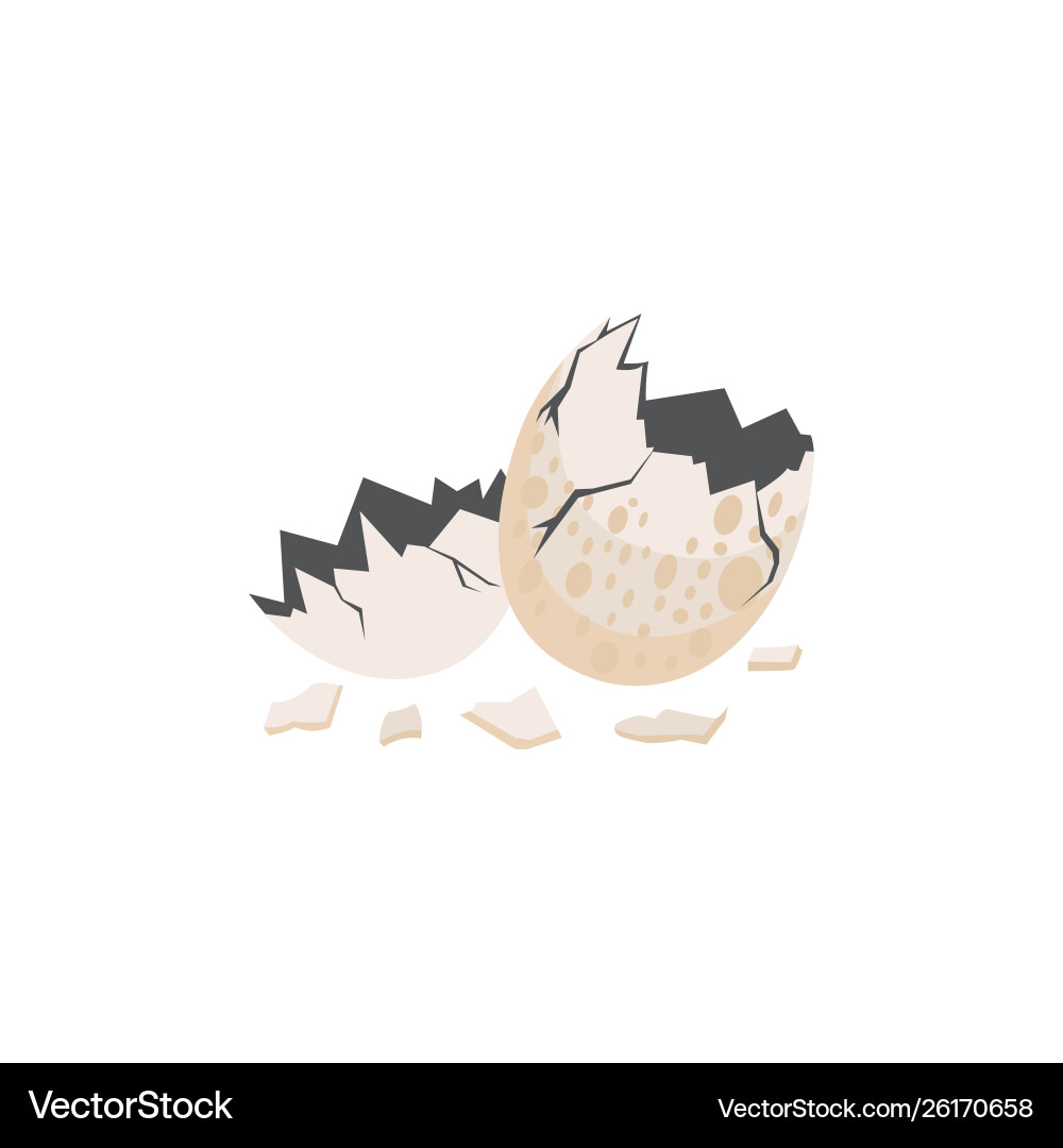 Cracked Dinosaur Egg - Paleontology Royalty Free Vector