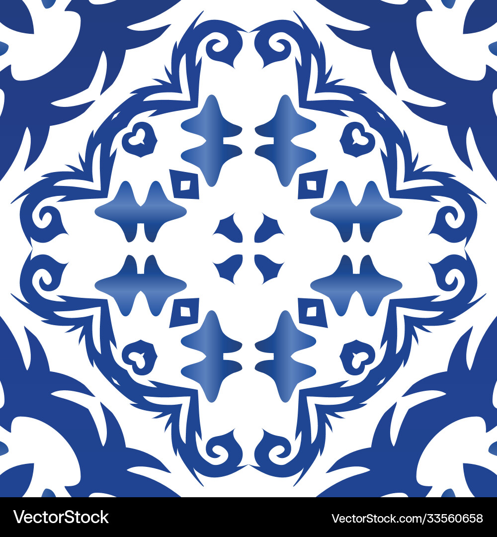 Decorative color ceramic azulejo tiles Royalty Free Vector