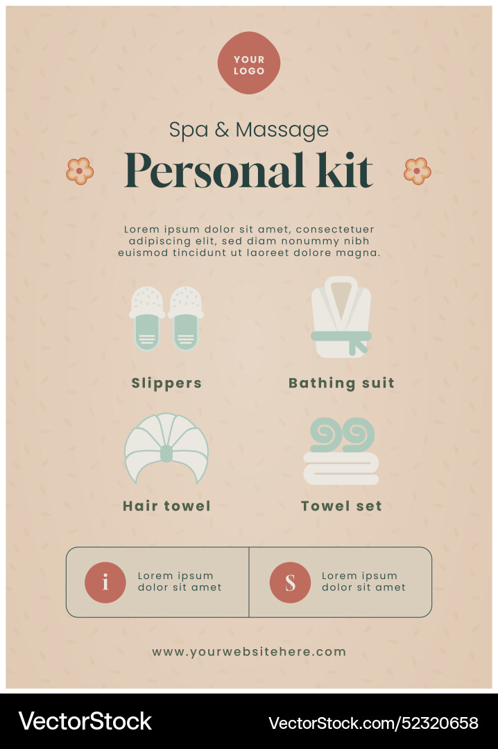 Flat design spa poster template Royalty Free Vector Image