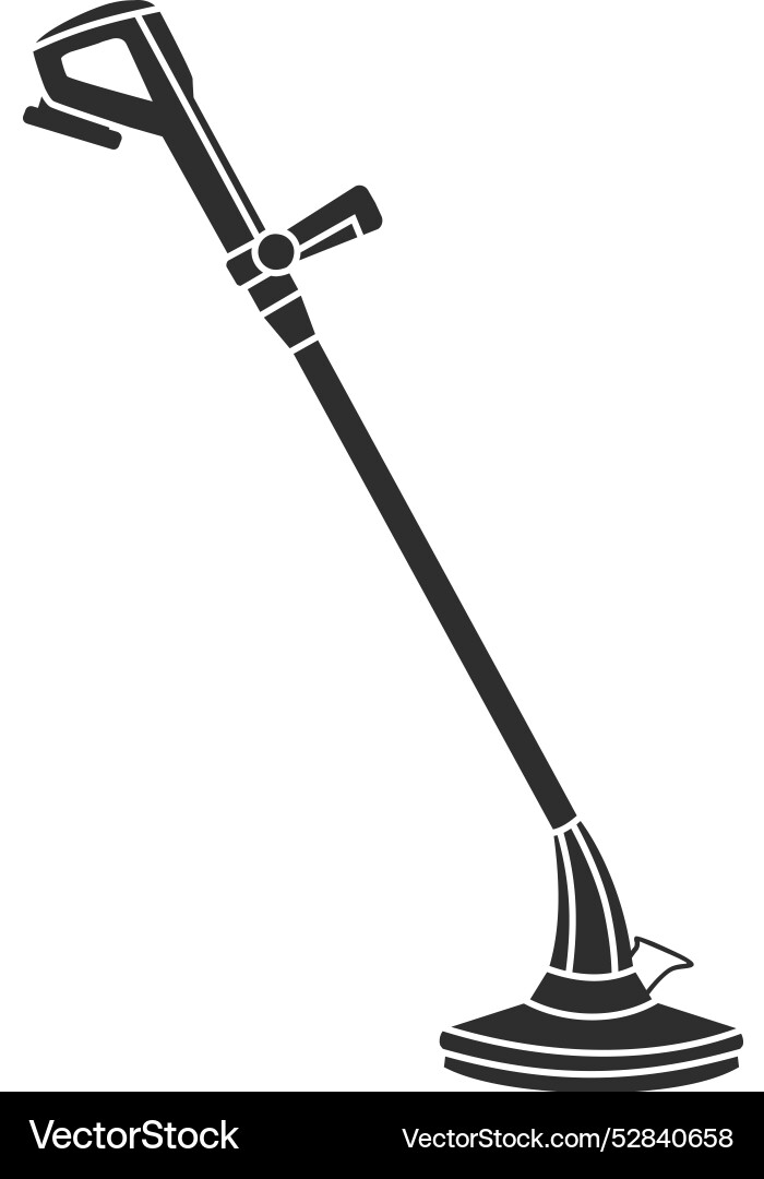 Hand mower black icon grass trimming device Vector Image