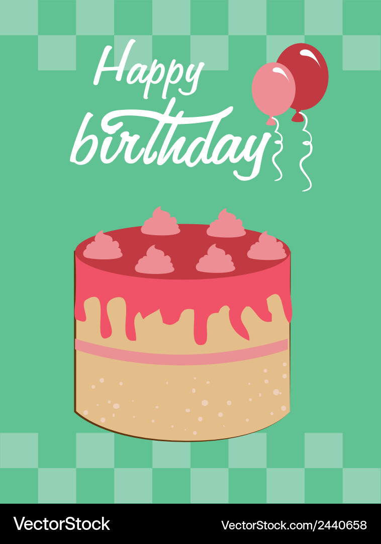 Happy birthday design over green background Vector Image