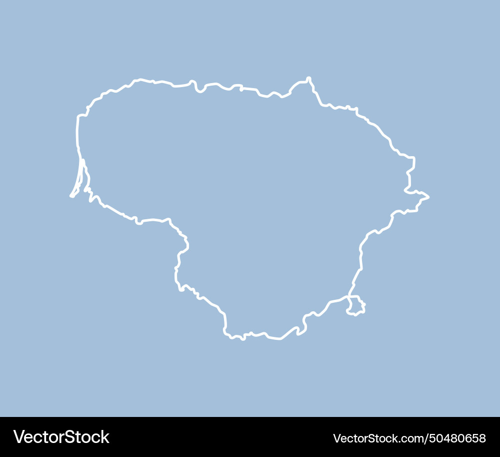 Outline map lithuania line border country Vector Image