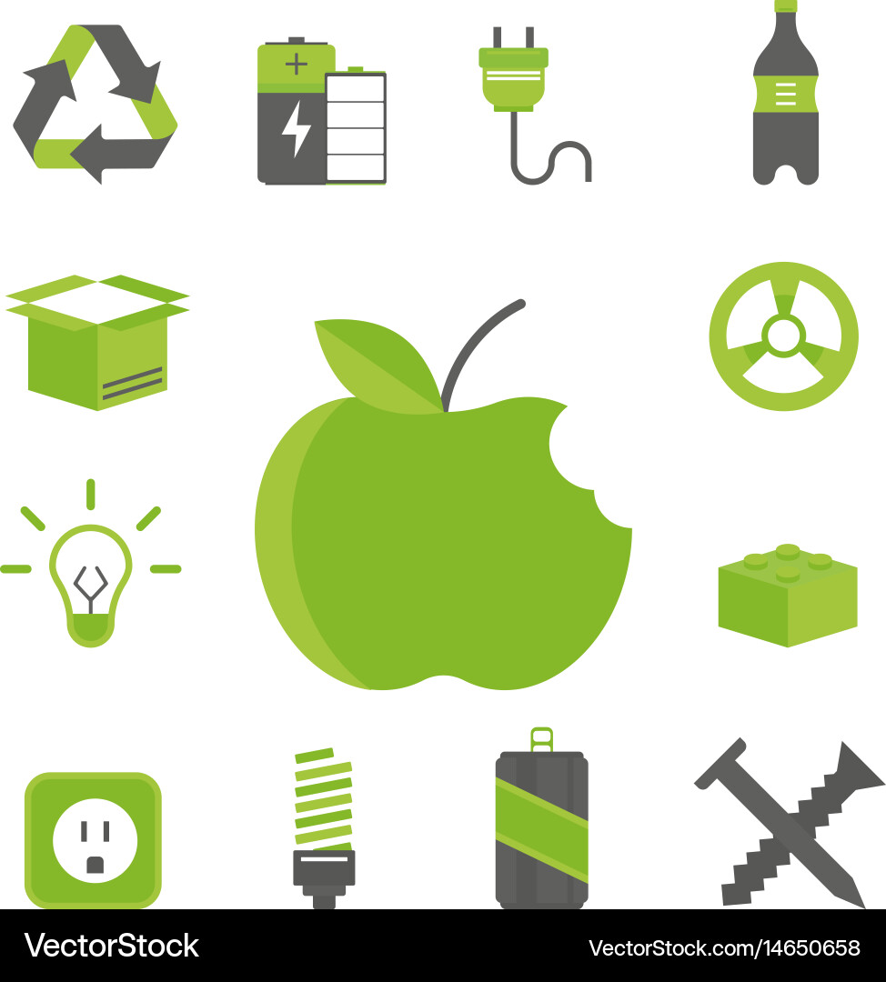 Recycling nature icons waste sorting environment Vector Image