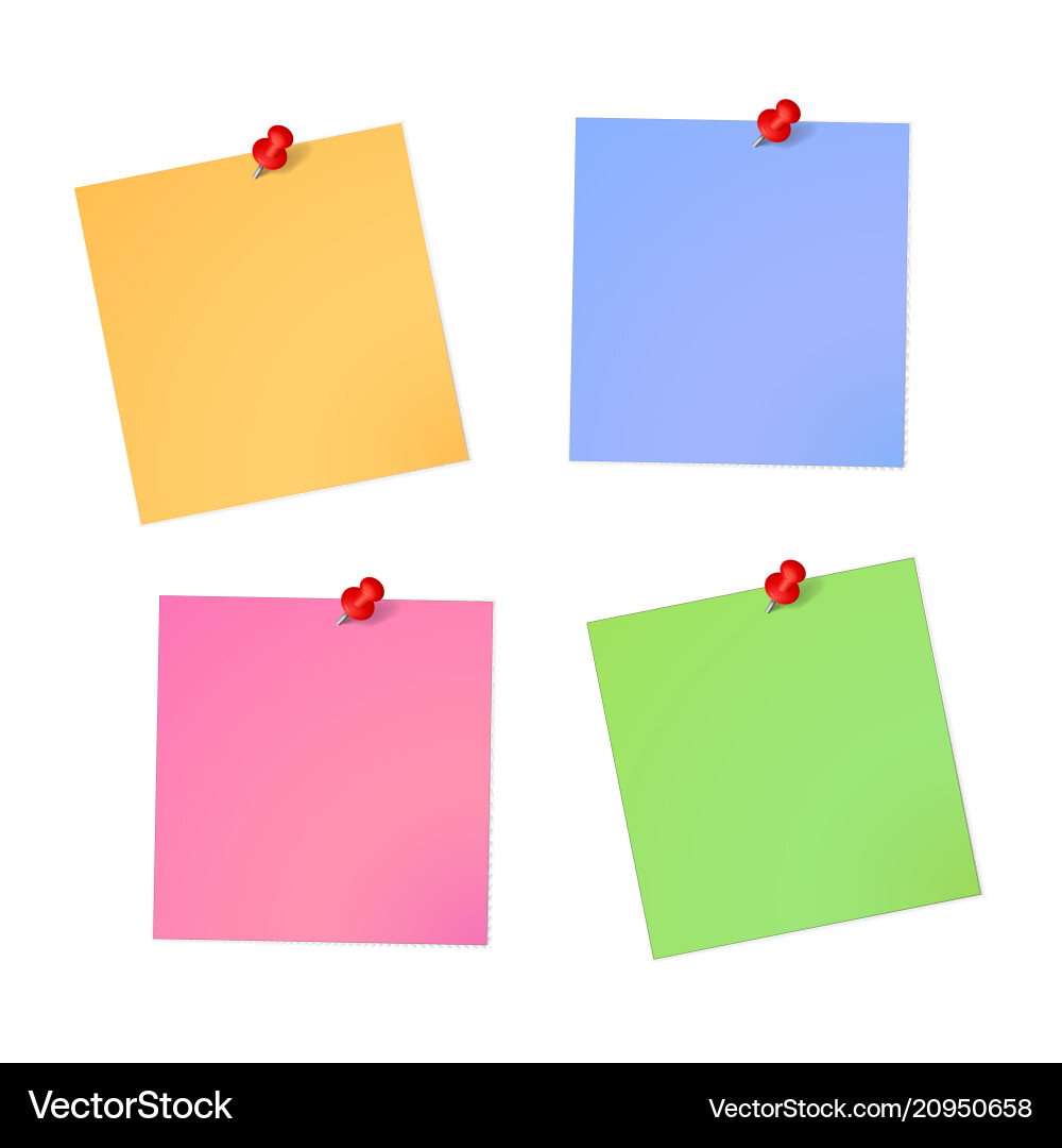 Red Pin on Paper Sheets Royalty Free Vector Image
