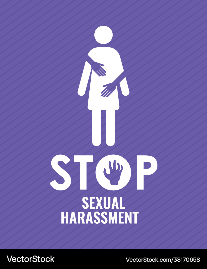 Sexual harassment card Royalty Free Vector Image