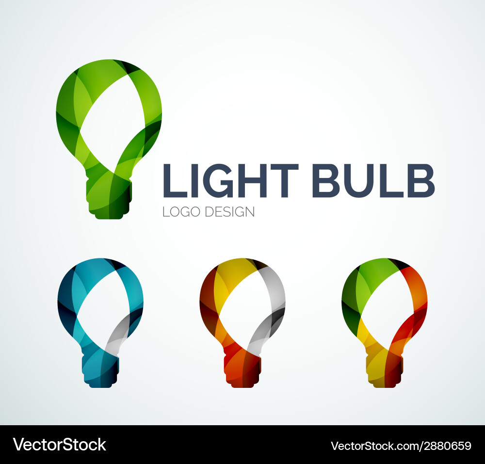 Abstract Color Light Bulb Logo Royalty Free Vector Image