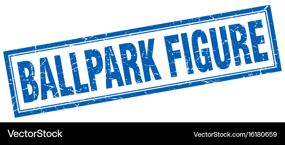 Ballpark figure square stamp Royalty Free Vector Image