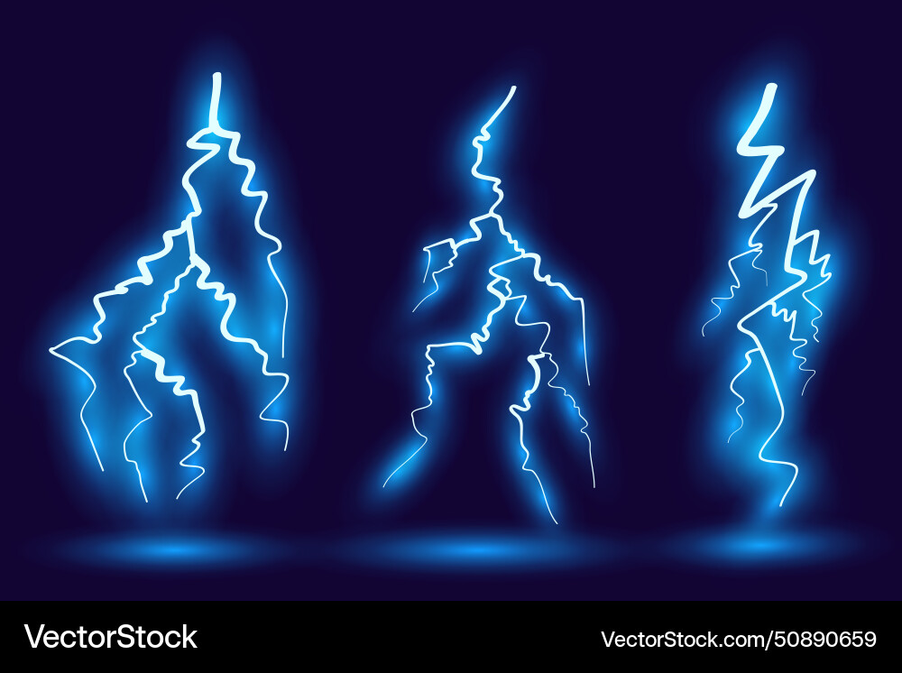 Cartoon animation of a lightning bolt Royalty Free Vector