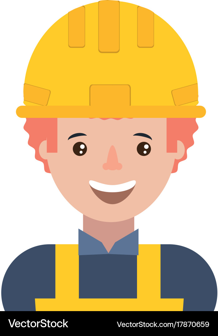 Cartoon builder man icon Royalty Free Vector Image