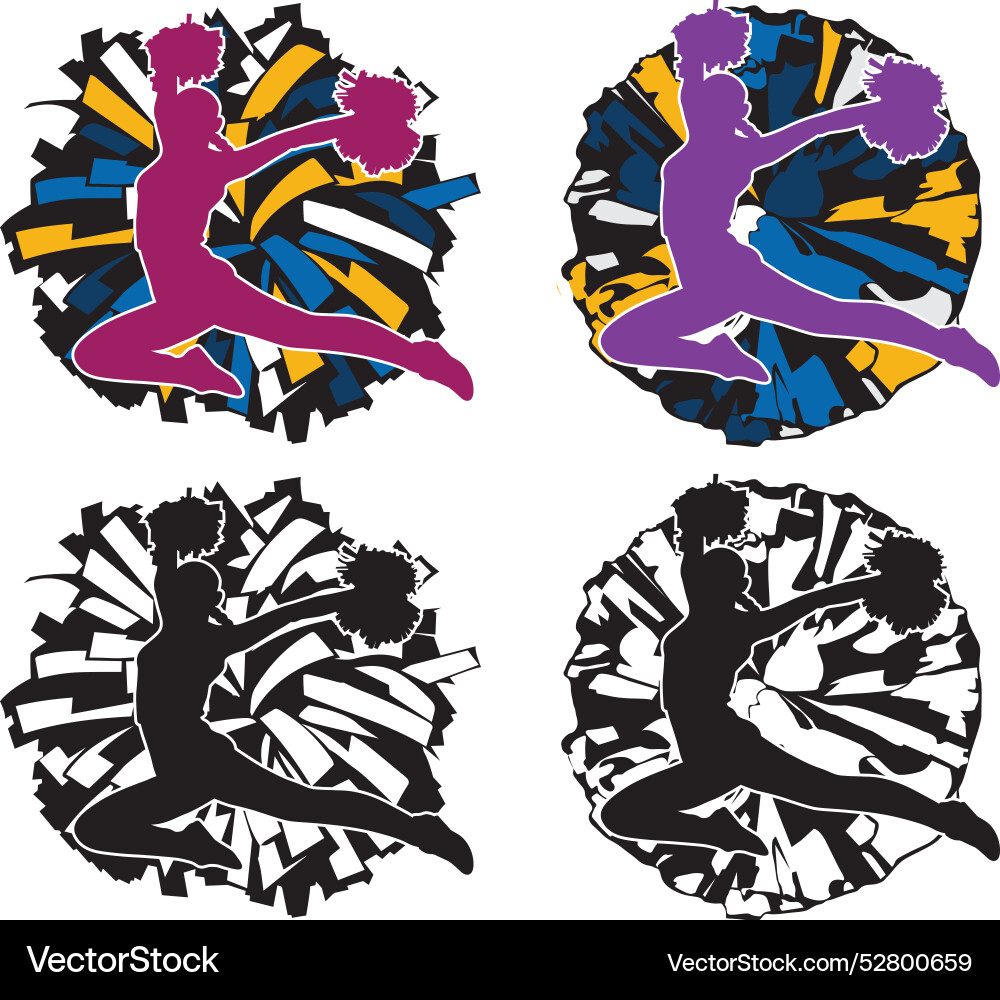Cheerleader cheerleading cheer pom poms Royalty Free Vector