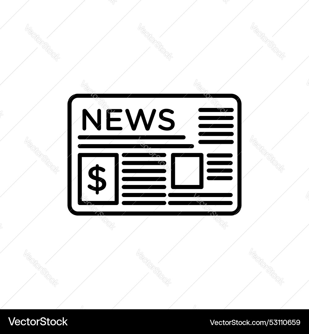 Financial news icon Royalty Free Vector Image - VectorStock