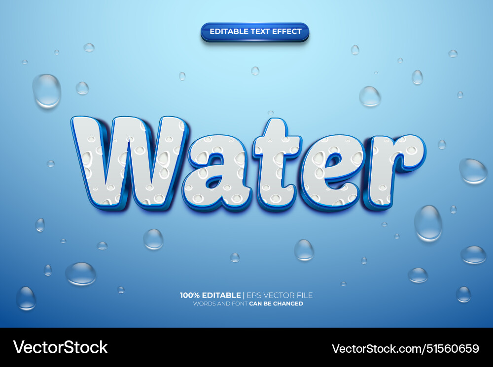 Fresh water bold 3d text effect 120424 Royalty Free Vector