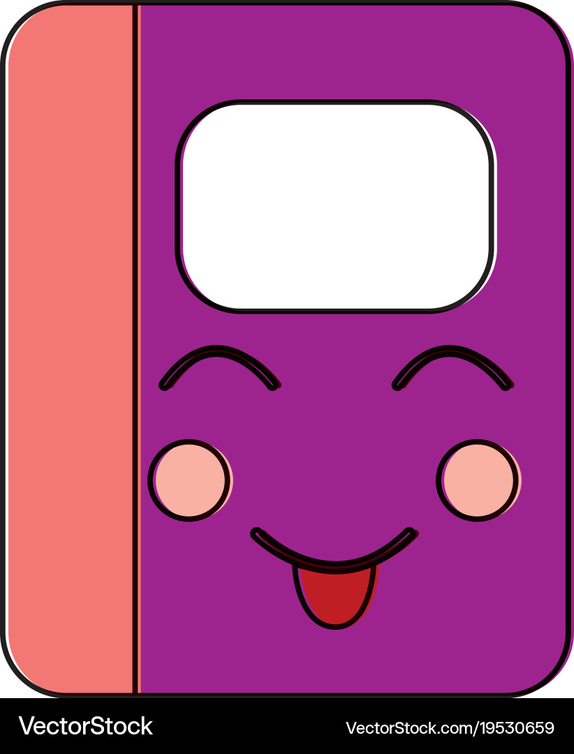 Kawaii notebook school cartoon character Vector Image