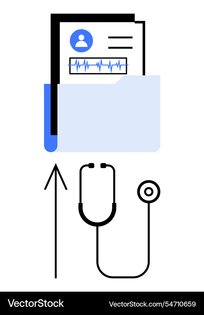 Medical folder with patient records Royalty Free Vector