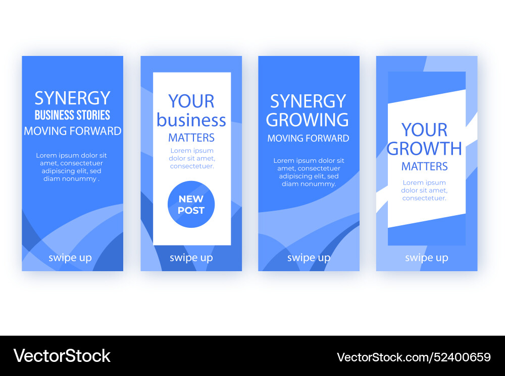 Synergy business instagram stories Royalty Free Vector Image