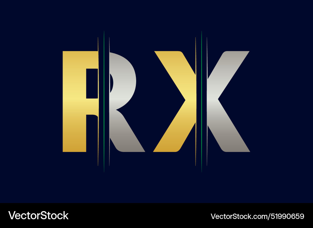 Unique rx letter logo icon template Royalty Free Vector
