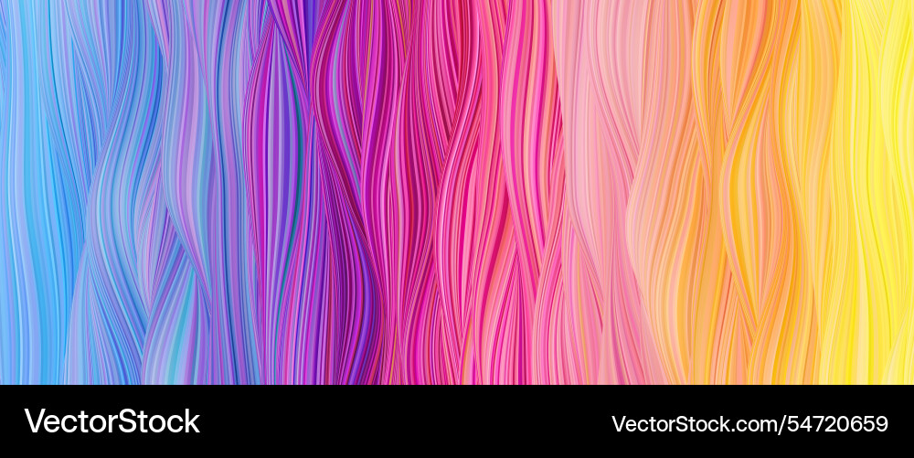 Vibrant gradient colorful rainbow flow wavy lines Vector Image