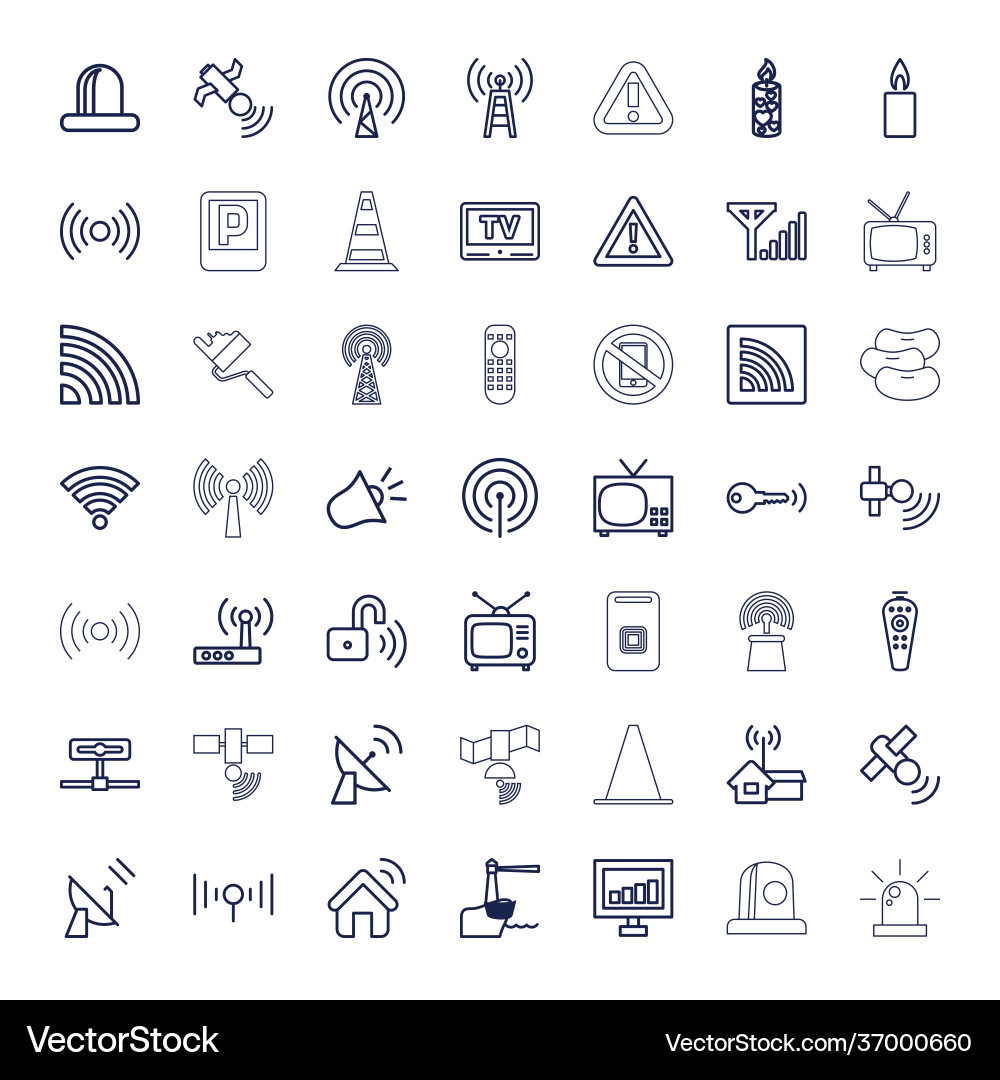 49 signal icons Royalty Free Vector Image - VectorStock