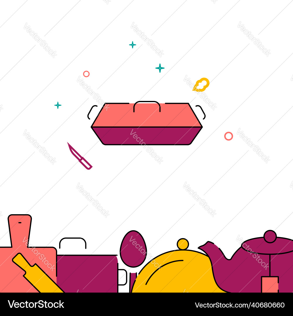 Baking tray covered lid filled line icon simple Vector Image