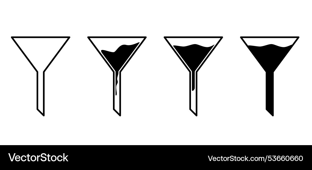 Cartoon metal or plastic funnel funnels Royalty Free Vector