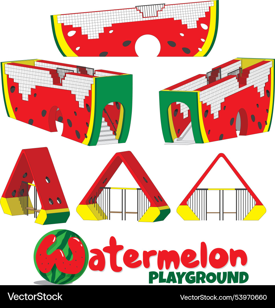 Dangoh watermelon playground Royalty Free Vector Image