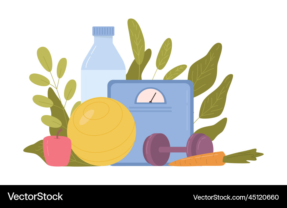 Dieting plan losing weight and eating healthy Vector Image